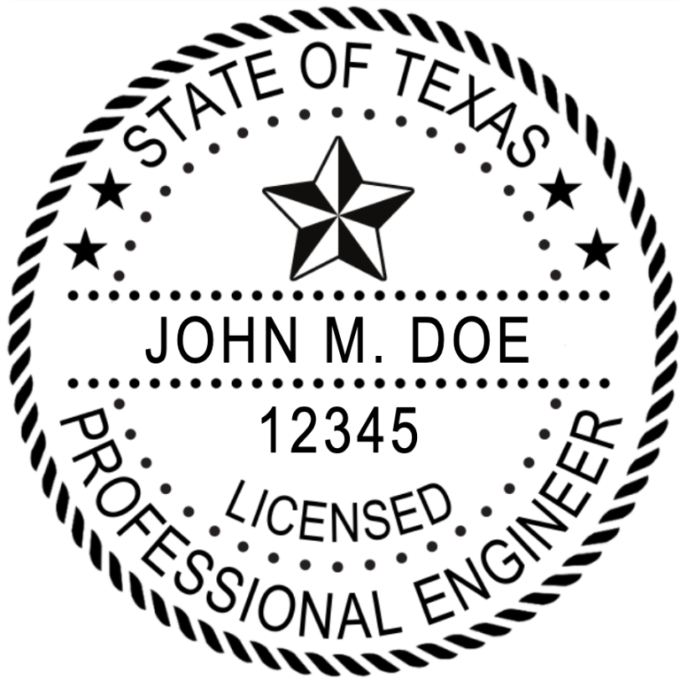Create a Digital Texas PE Stamp Instantly - 5 File Formats